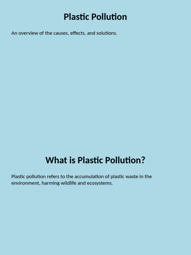 Plastic Pollution Presentation | PDF