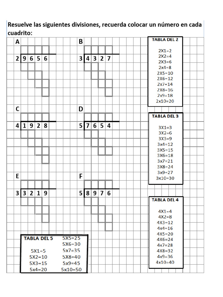 Divisiones Matemáticas Paso a Paso | PDF