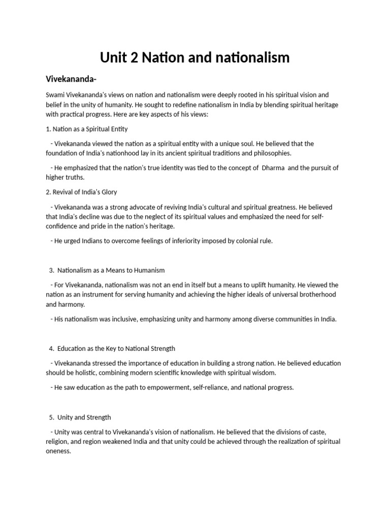 Unit 2 Nation and nationalism | PDF | Nationalism | Spirituality