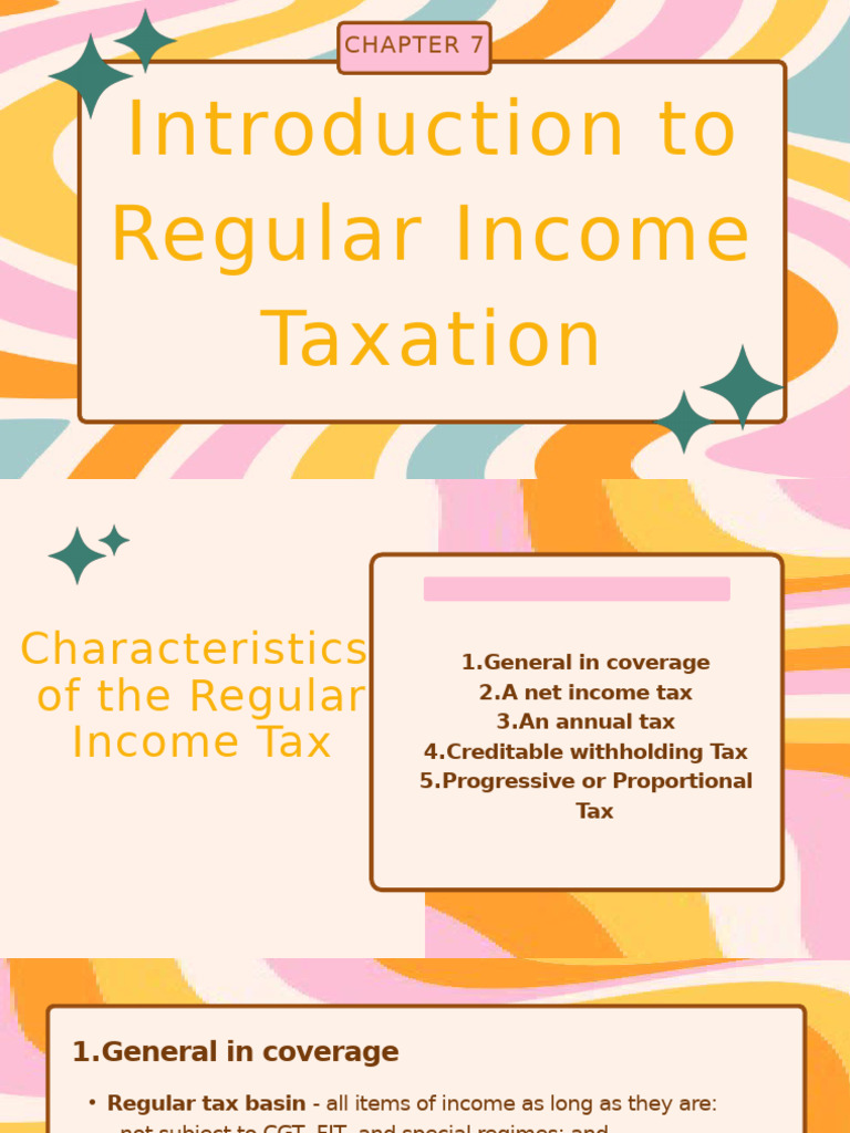 Overview of Regular Income Taxation | PDF | Income Tax | Gross Income
