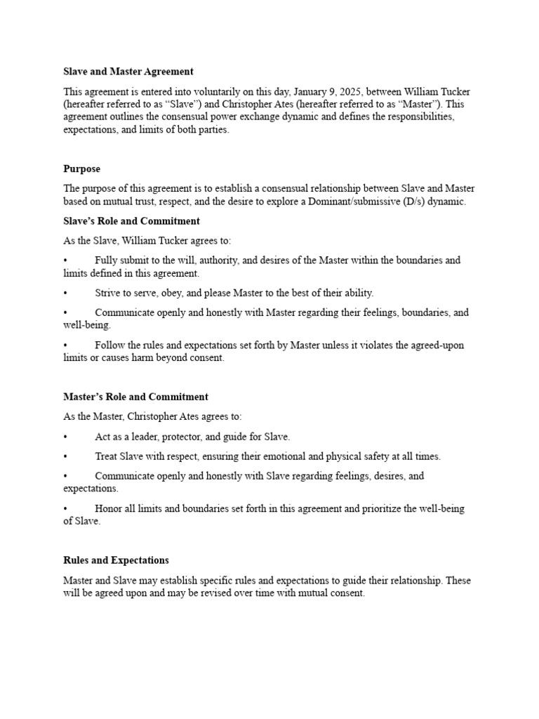 Slave and Master Agreement | PDF | Social Psychology