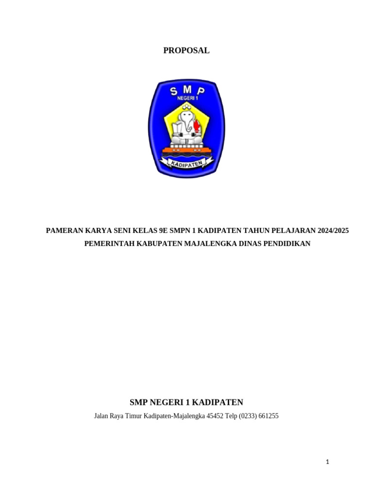 proposal sbk-1 | PDF