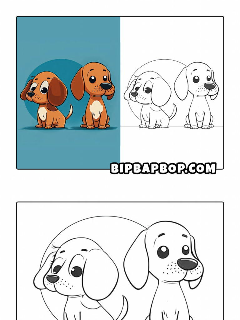 Cute Puppies Coloring Pages Letter | PDF