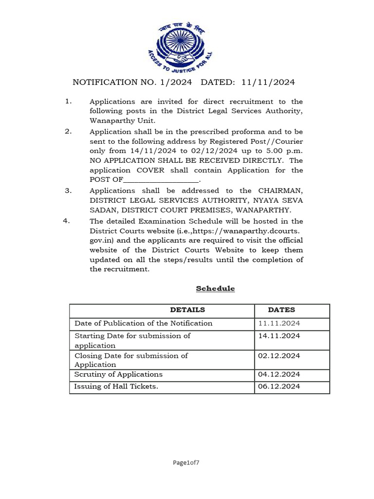 DLSA Notification | PDF