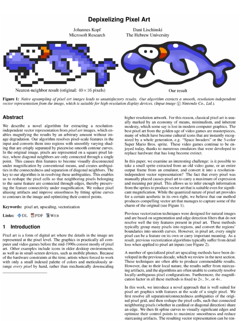 Depixelizing Pixel Art | PDF | Image Segmentation | Rendering (Computer Graphics)
