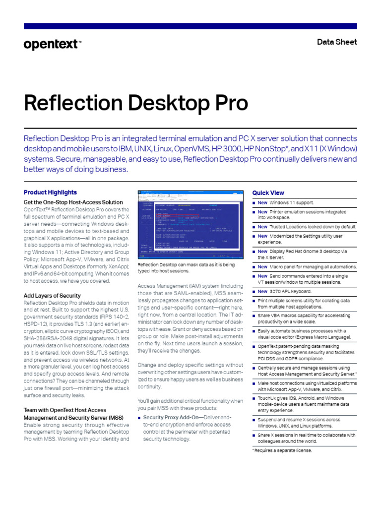 Reflection Desktop Pro Data Sheet | PDF | Desktop Environment ...