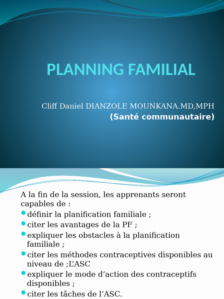 Planification Familiale : Avantages et Obstacles | PDF | Contraception ...