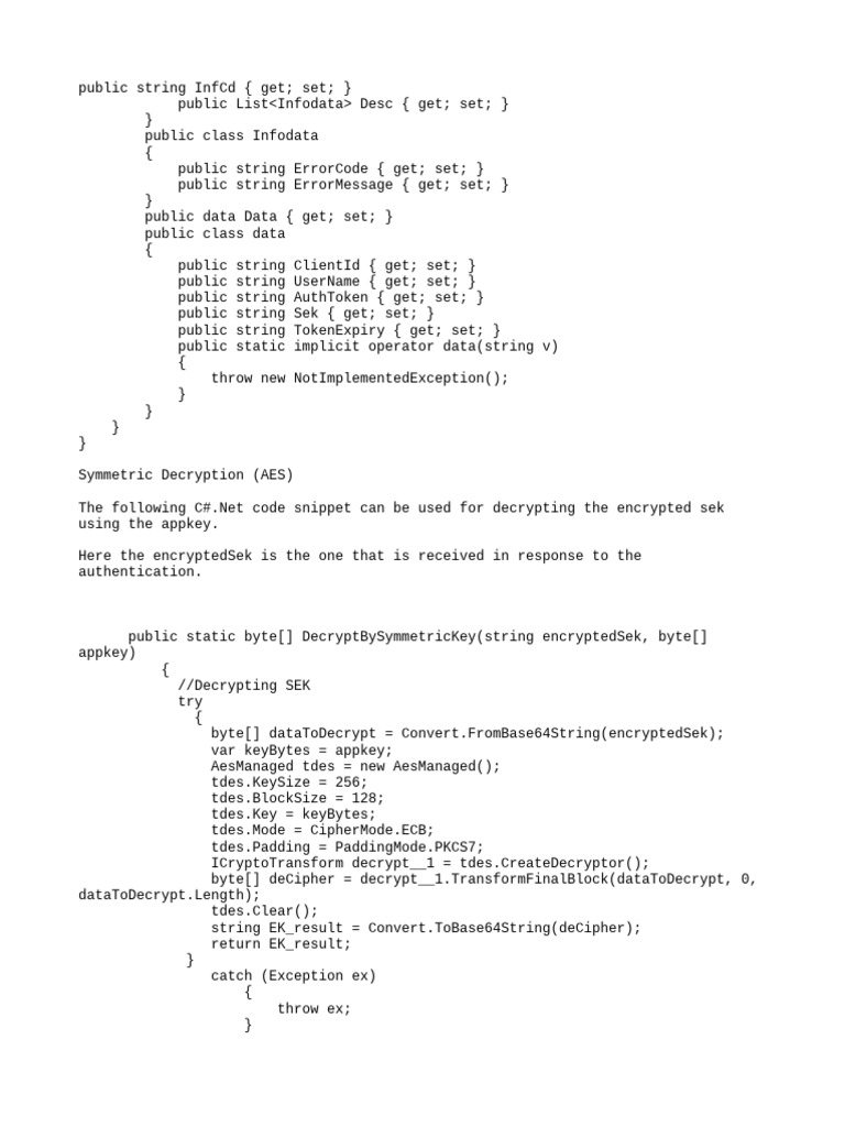 AES Symmetric Key Encryption/Decryption Code | PDF