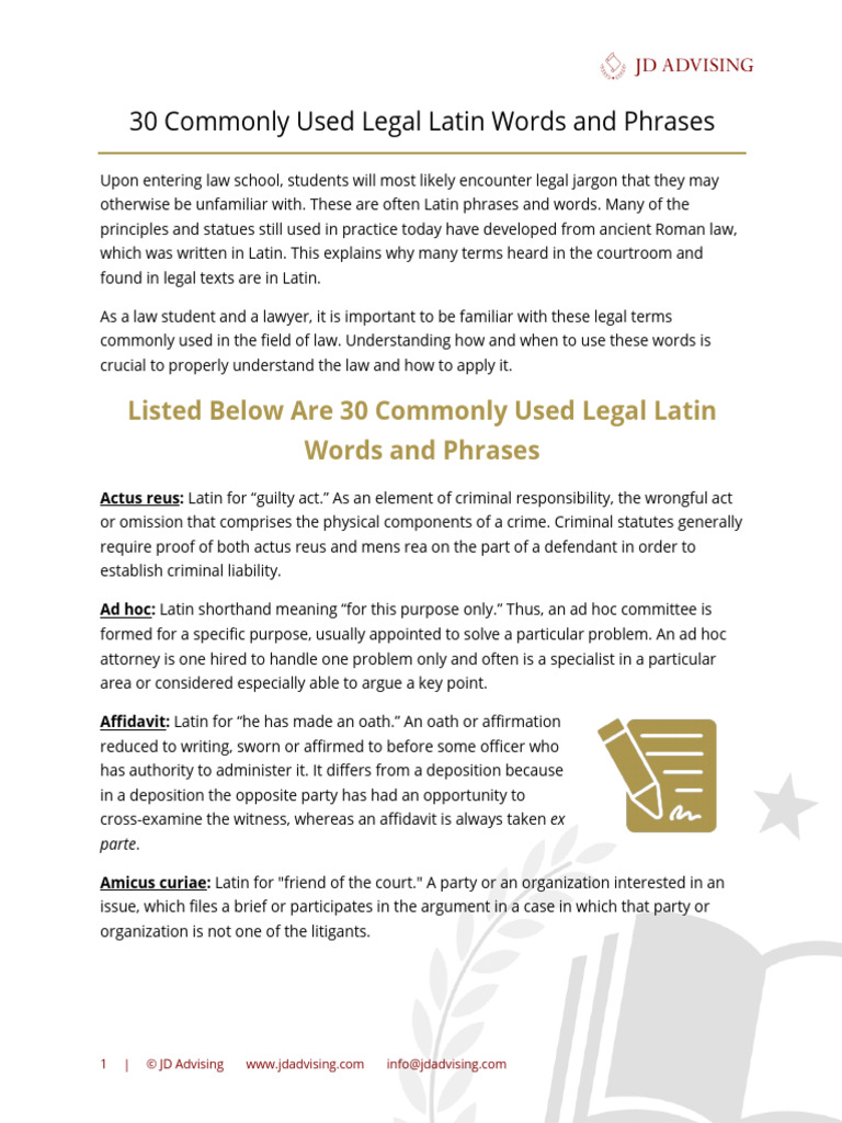 Common Legal Latin Terms Explained | PDF | Certiorari | Habeas Corpus