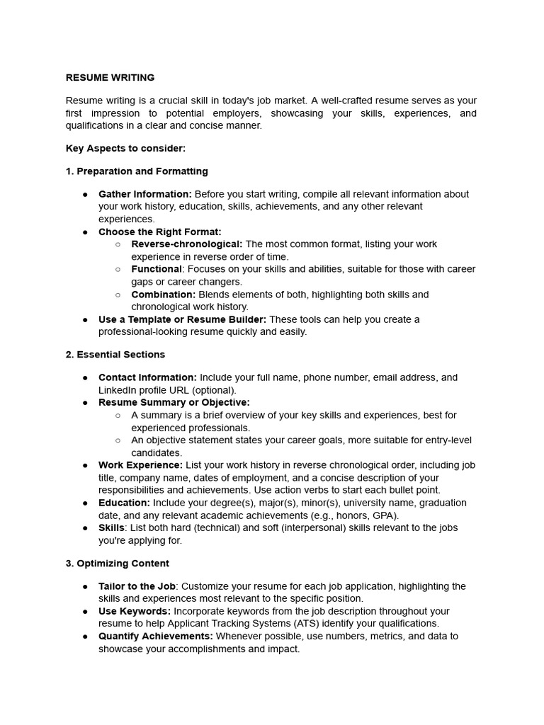 Essential Resume Writing Tips | PDF | Résumé