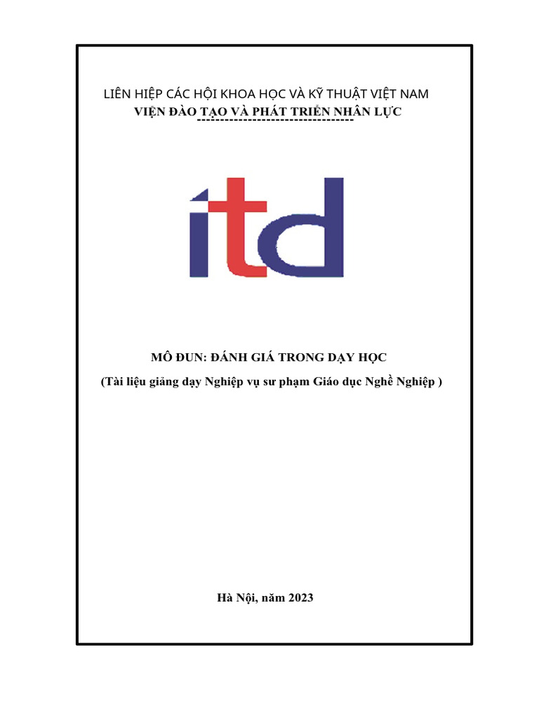 TLGDNVSP-Đánh giá trong dạy học-Viện ITD | PDF