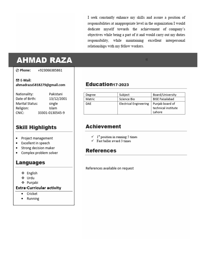 Ahmad CV | PDF