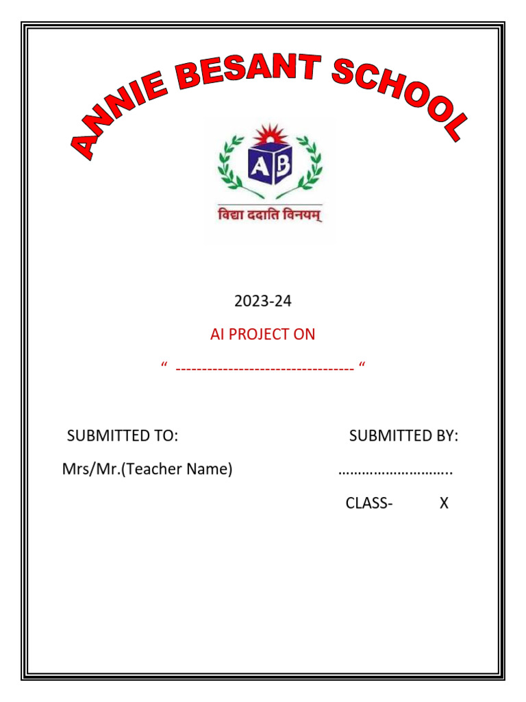 AI Project Cover Page Template | PDF