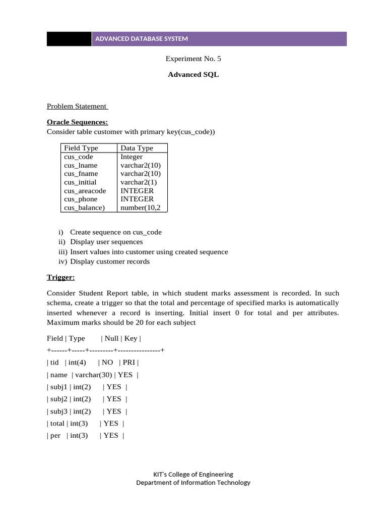 Experiment No 5 | PDF