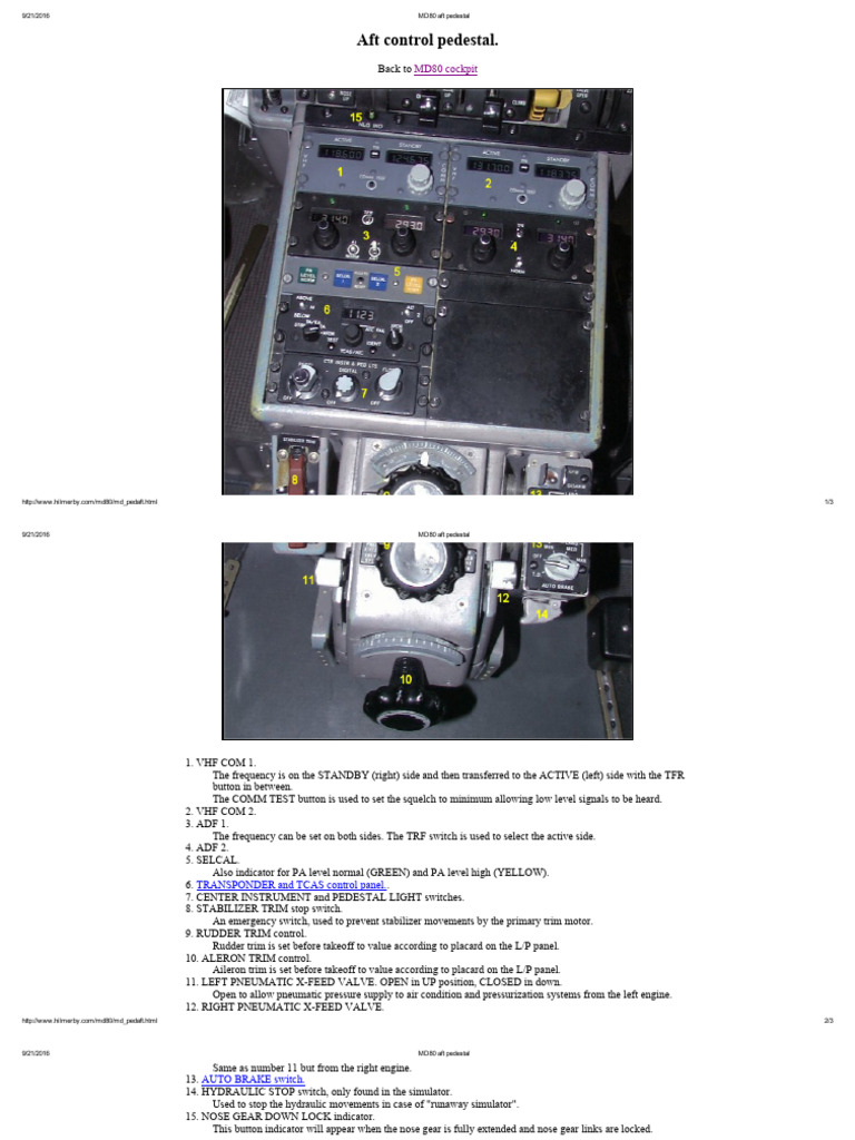 MD80 Aft Pedestal | PDF | Landing Gear | Aircraft