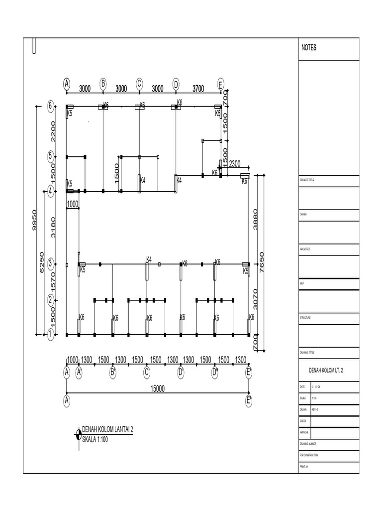 Denah Kolom Lt. 2 | PDF