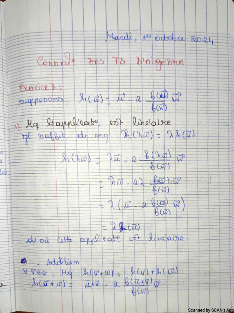 TD Algebre Corr | PDF
