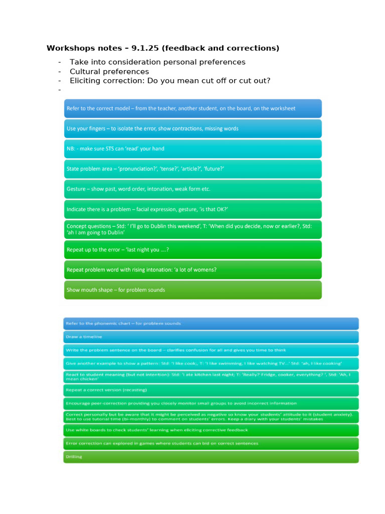 Workshop - error corrections | PDF