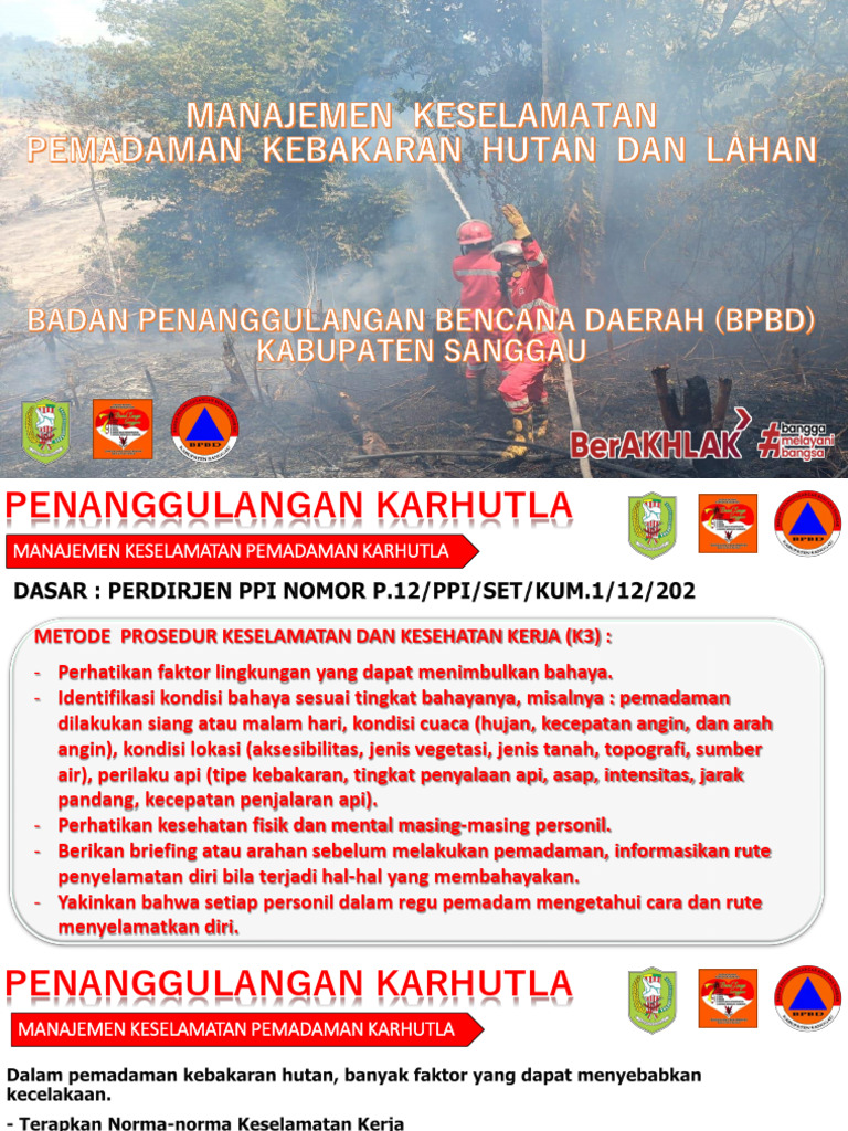 MANAJEMEN KESELAMATAN PEMADAMAN KARHUTLA_BPBD SGU_2024 | PDF