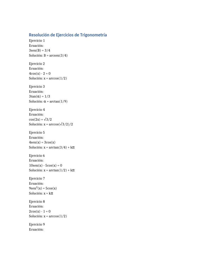 Resolucion_Ejercicios_Trigonometria | PDF