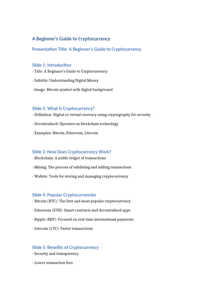 Beginner's Guide to Cryptocurrency | PDF