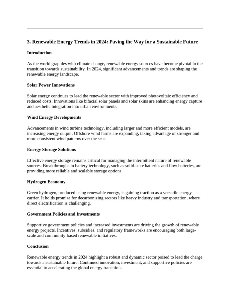 Renewable Energy Trends in 2024 Paving The Way For A Sustainable Future ...