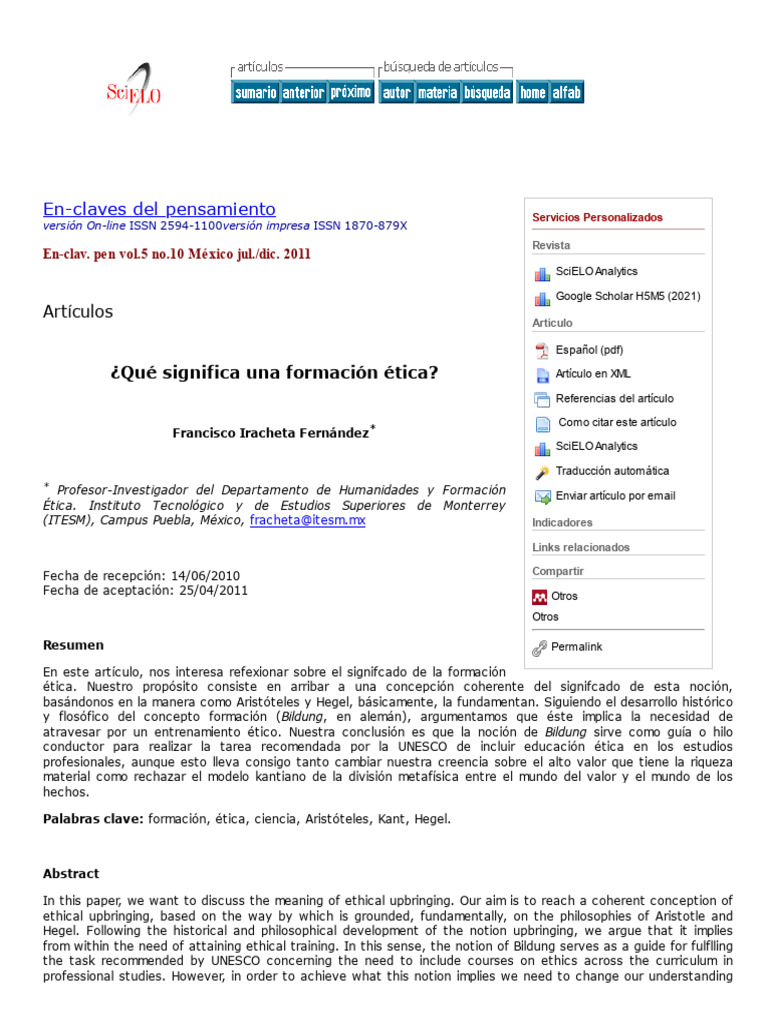 Significado de la Formación Ética | PDF | Aristóteles | Razón