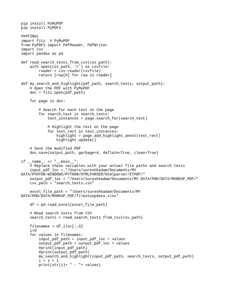Final Code For Markup | PDF