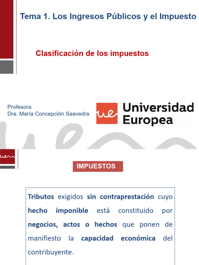 1.4+clasificaci%c3%93n+de+los+impuestos | Pdf | Impuestos | Pagos