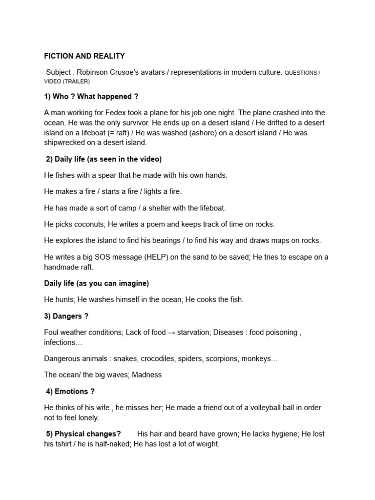 Fiction and Reality | PDF