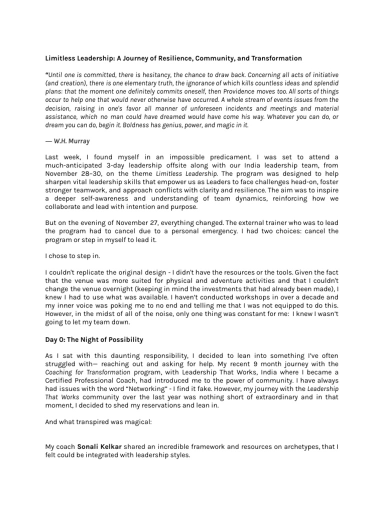Resilient Leadership Through Community | PDF | Leadership | Psychology