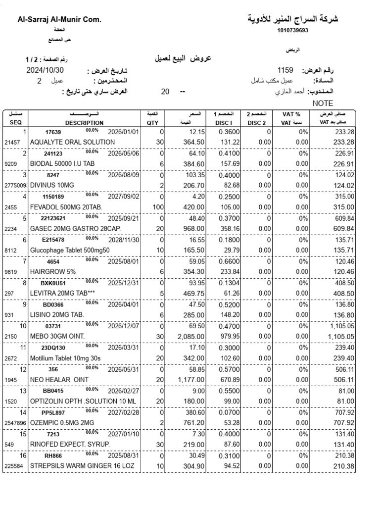 عرض سعر 1159 | PDF