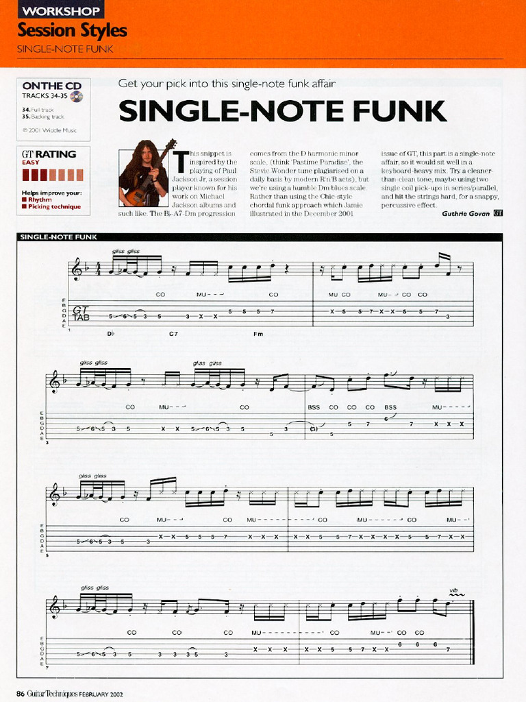 Single Note Funk | PDF