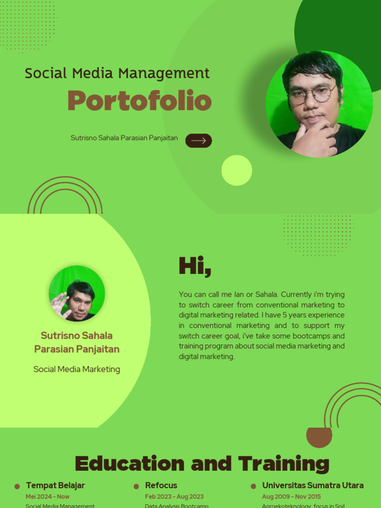 Sutrisno Sahala Parasian Panjaitan - Portofolio Social Media Management | PDF | Marketing