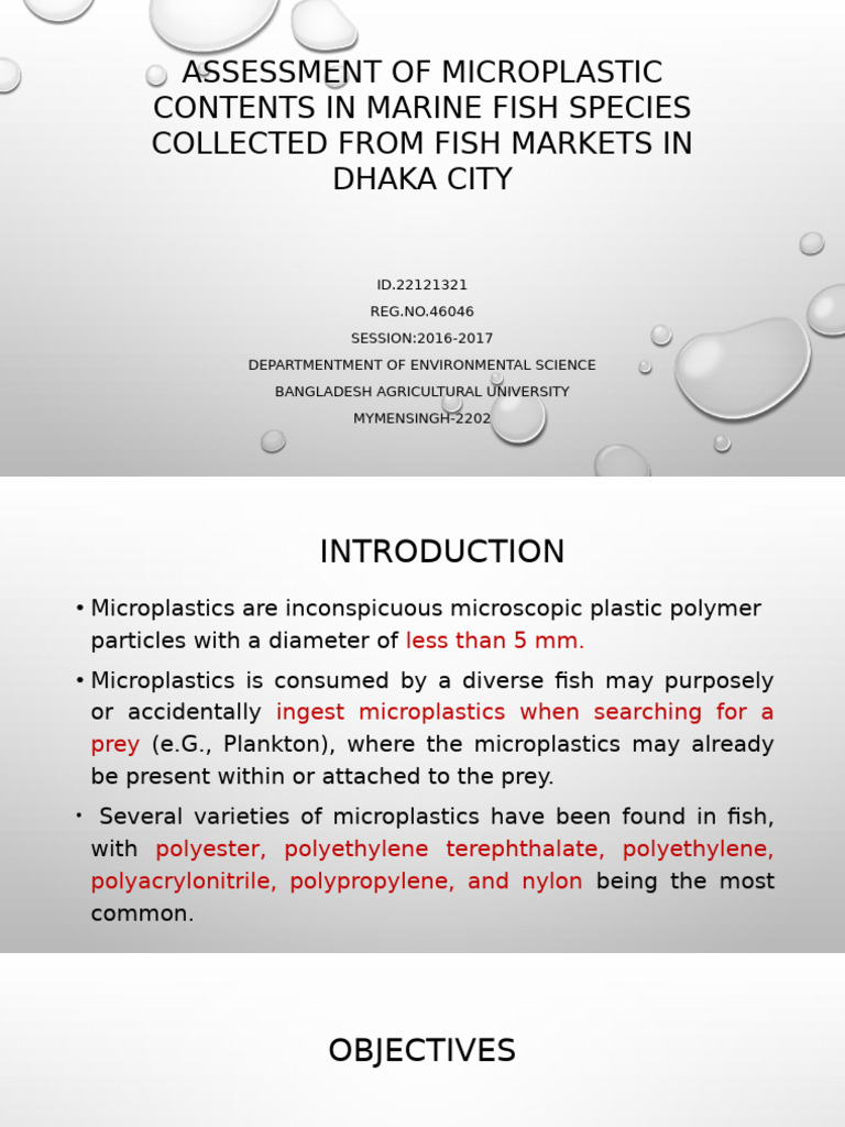 Assessment of Microplastic Contents in Marine Fish Speciees | PDF | Filtration | Materials