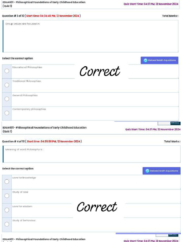 Edua601 Quiz File | PDF