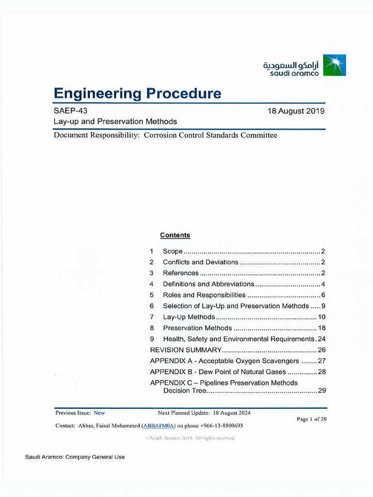 SAEP-043 (Engineering Procedure) From Imran | PDF | Corrosion | Water