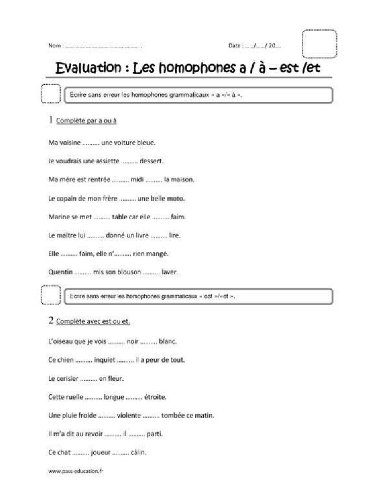 Les Homophones | PDF