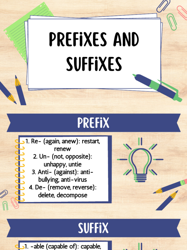 Prefixes and suffixes | PDF