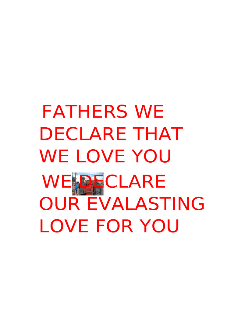 Declaration of Everlasting Love for Fathers | PDF
