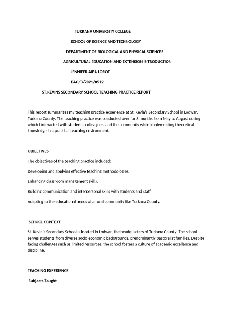 TP REPORT | PDF | Classroom Management | Schools