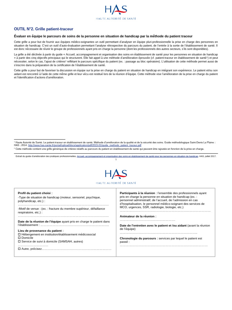 Outi 2 Patient Traceur Handicap | PDF | Invalidité | Autonomie