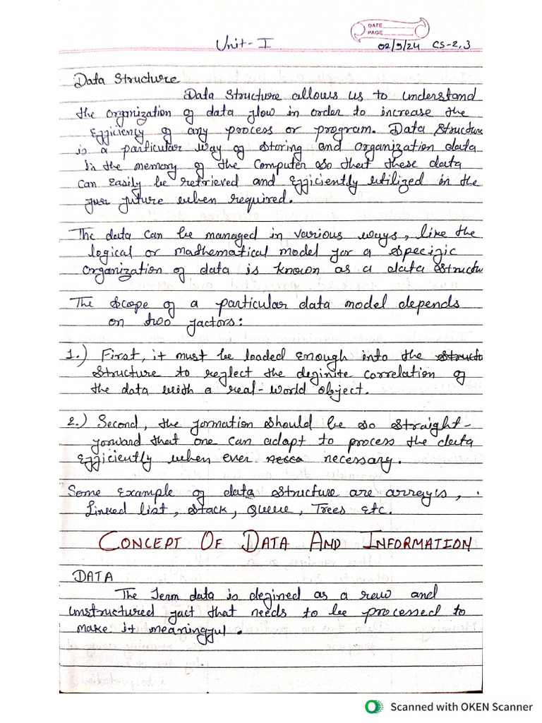 Data Structure Unit I_1 | PDF