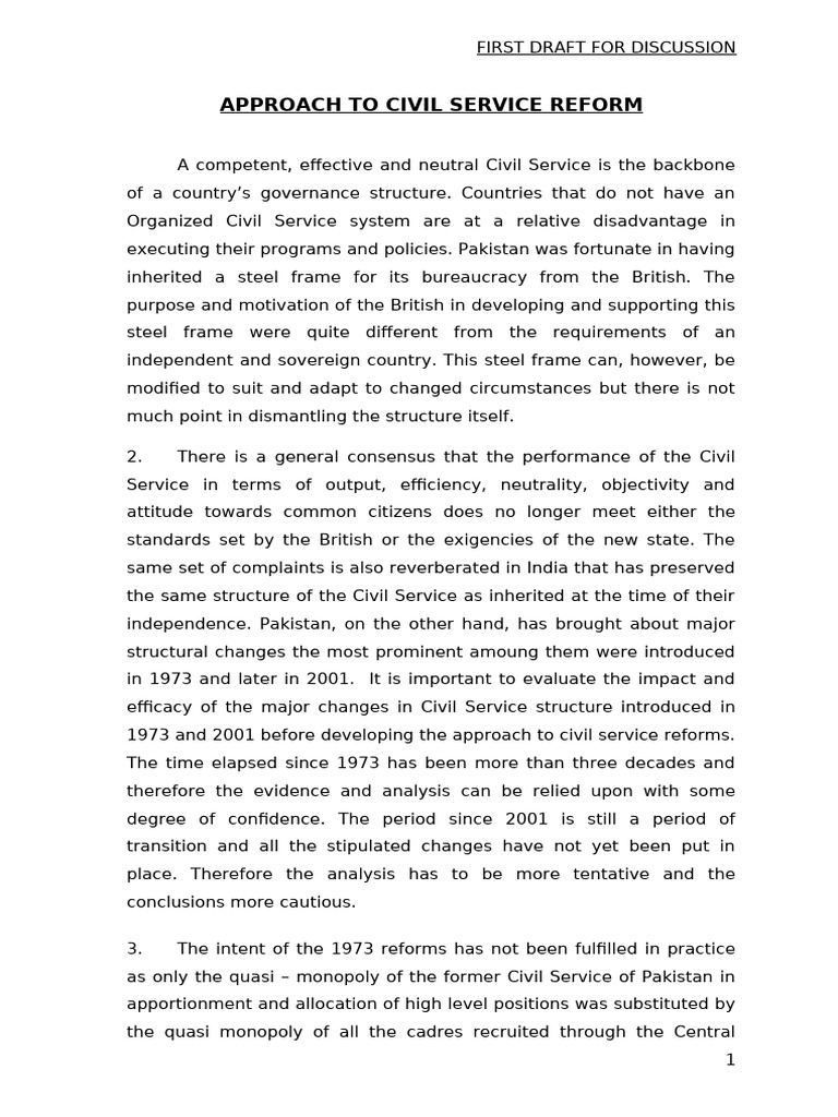 Approach To Civil Service Reforms | PDF | Taxes | Civil Service