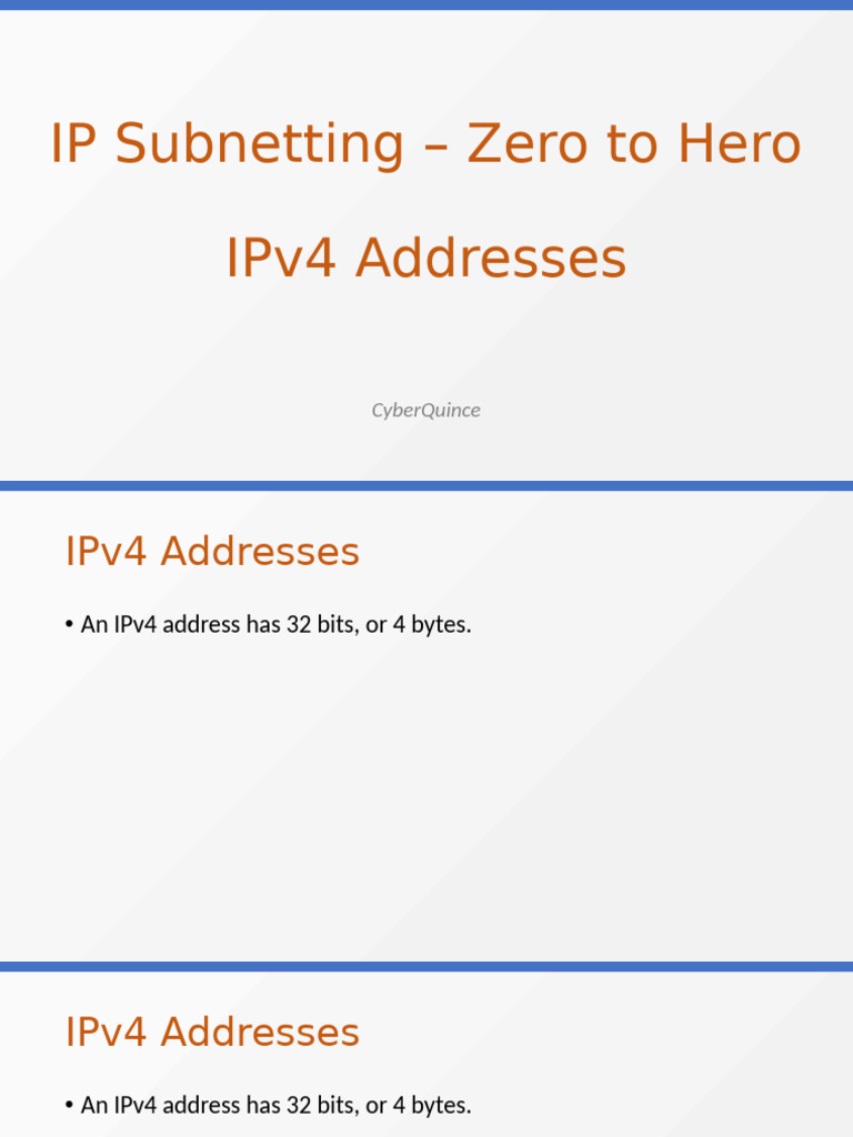 3+IPv4+Addresses+ +Format | PDF | Ip Address | Computer Networking
