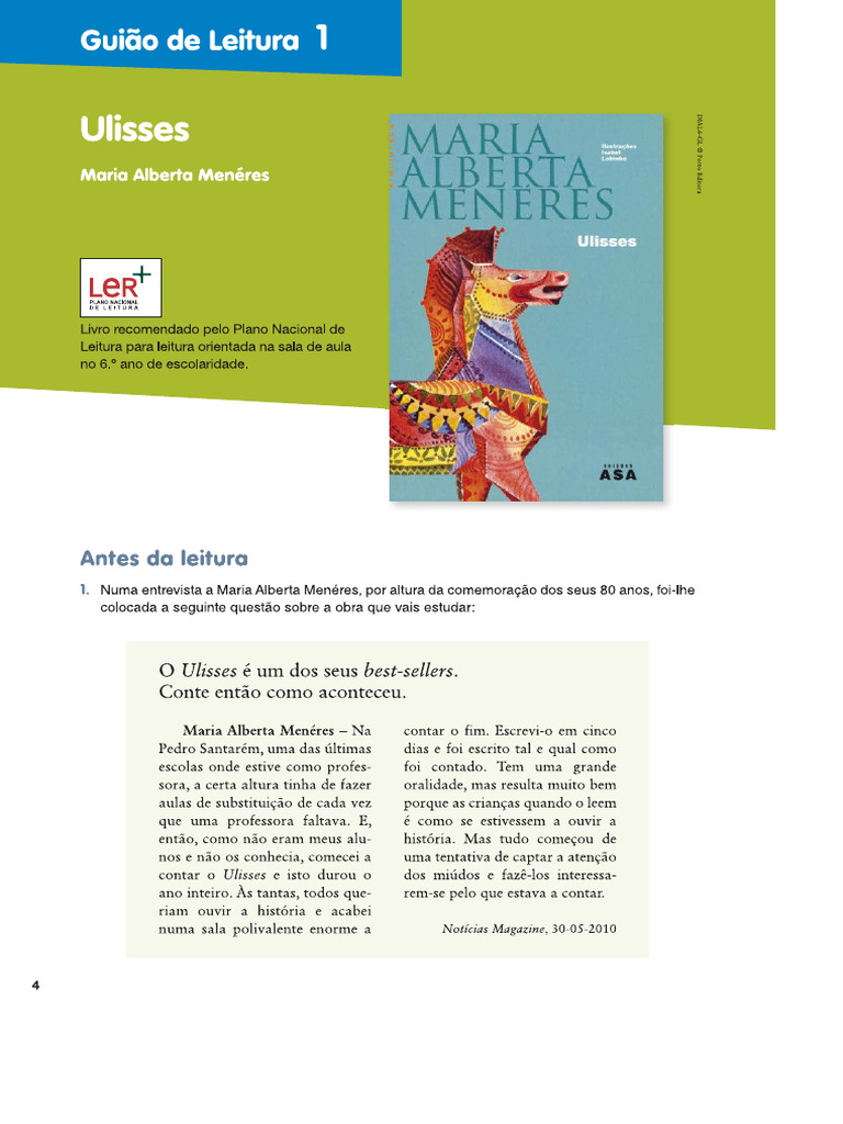 Guião Leitura Ulisses | PDF