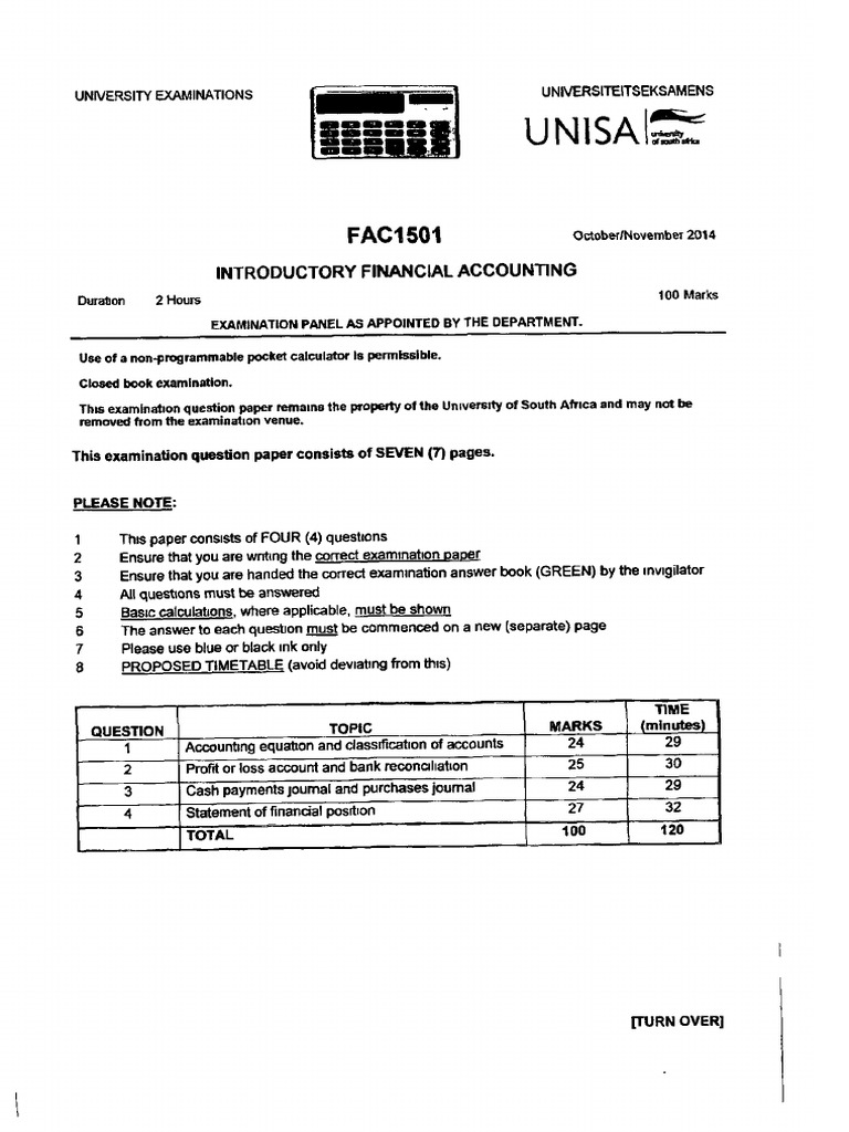 Fac1501 2014 10 e 1 | PDF