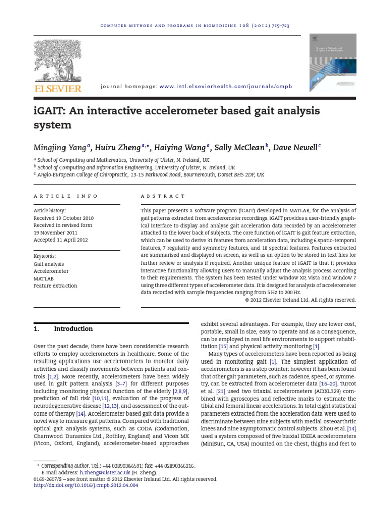 iGAIT An Interactive Accelerometer Based | PDF | Spectral Density ...