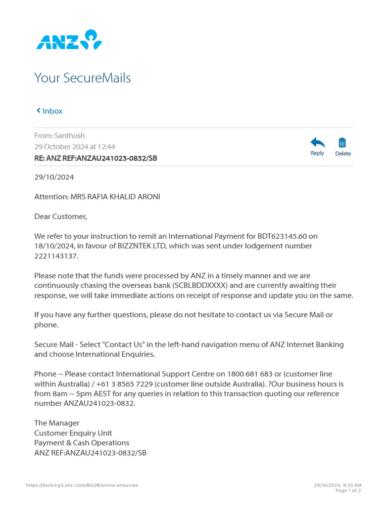 ANZ Internet Banking-1 | PDF