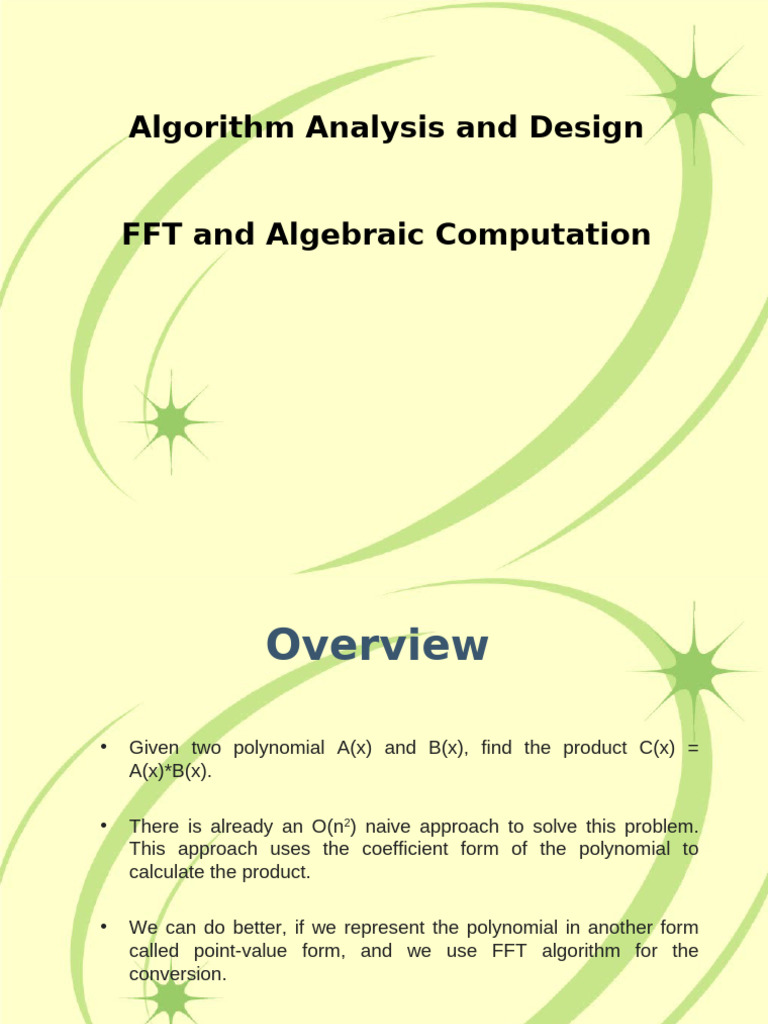 FFT and Algebraic Computation | PDF | Fast Fourier Transform | Fourier Series